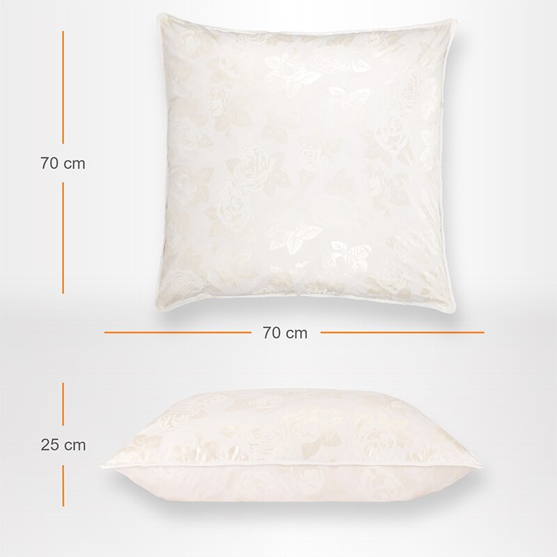 Set de 2 Perne Pernador cu puf si pana de gasca, 70cm x 70cm, alb cu ...