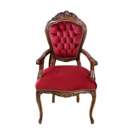 Scaun LUXURY cu brate Baroc Cadru lemn masiv, Tapiterie Bordo - eMAG.ro