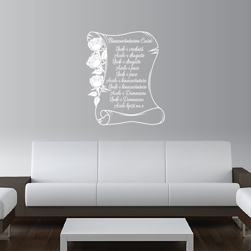 Sticker Decorativ - SMAER - Binecuvantarea Casei - 60cm x 50cm - Alb ...