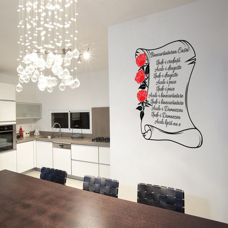 Sticker Decorativ - SMAER - Binecuvantarea Casei - 60cm x 50cm - Negru ...