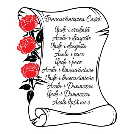 Sticker Decorativ - SMAER - Binecuvantarea Casei - 60cm x 50cm - Negru ...