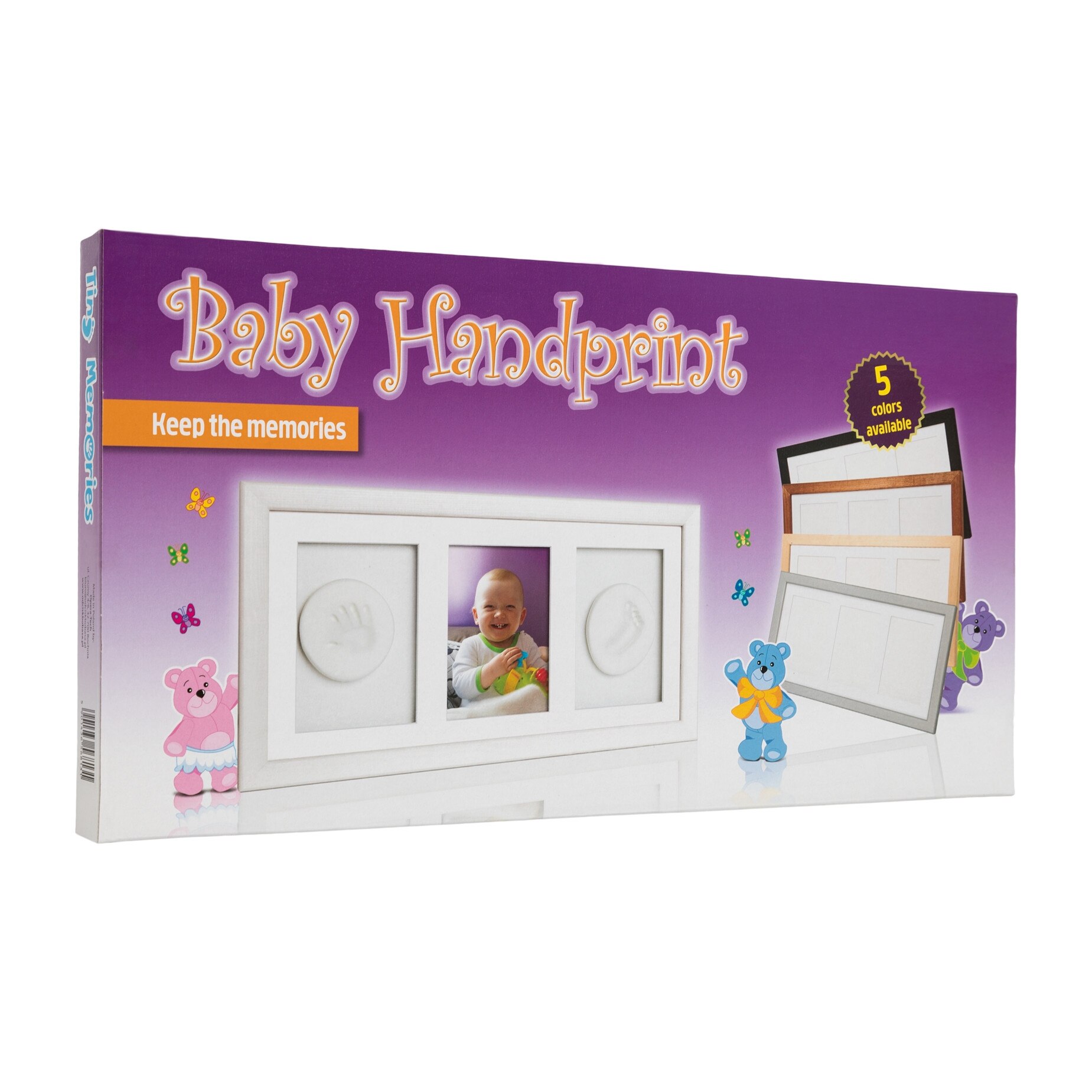 Kit mulaj amprenta Baby HandPrint- Double Memory Frame Alb - eMAG.ro