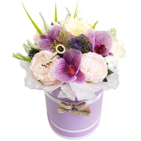 Aranjament cu flori artificiale Zen in cutie - eMAG.ro