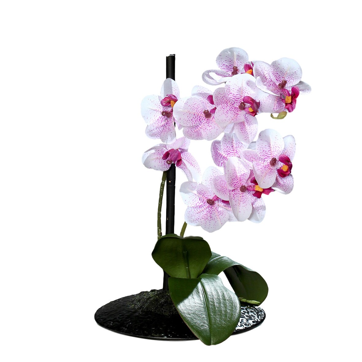 Set x 3 Orhidee artificiala in ghiveci negru din melamina - 30 cm - eMAG.ro