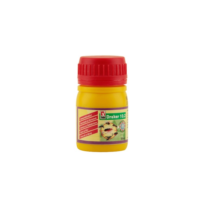 Insecticid profesional Draker 10.2 anti gandaci, furnici, muste, tantari, capuse 50 ml si sac ...