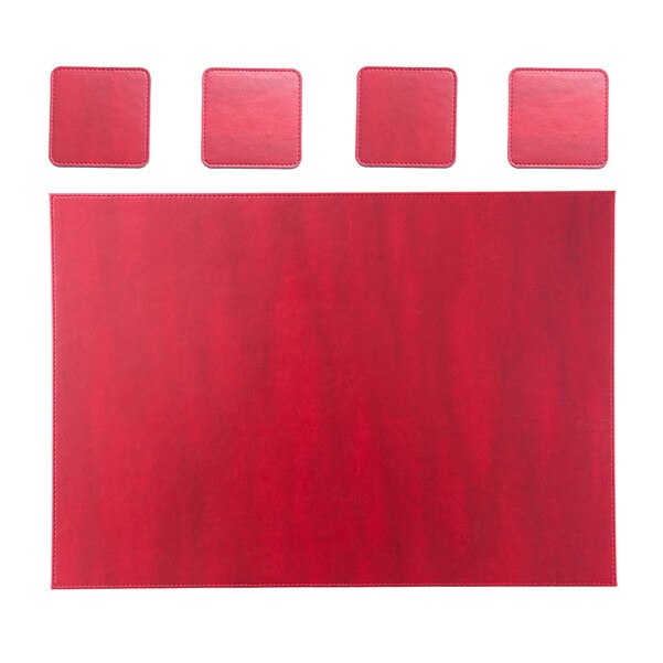 Mapa birou piele Basic Mk 50x35cm rosu + set suport pahare cadou - eMAG.ro