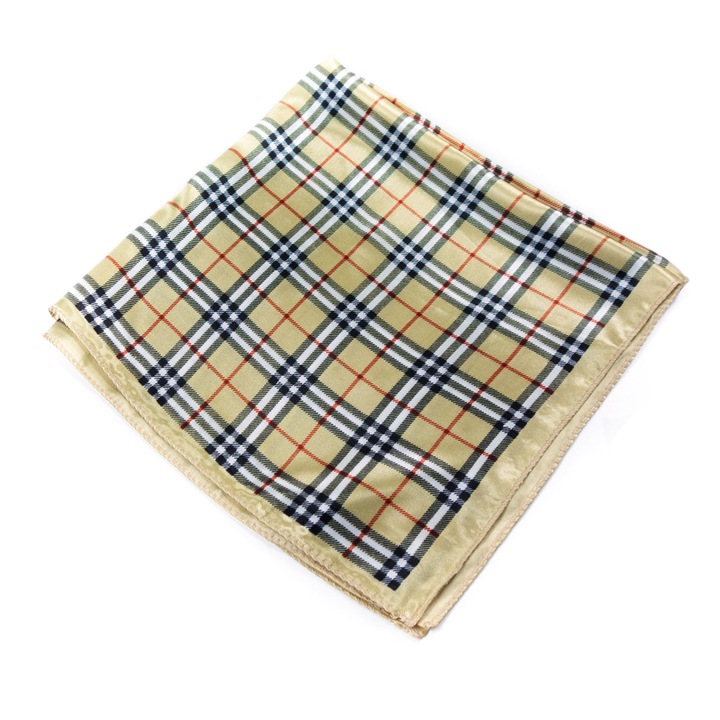 Esarfa Batic bej cu dungi, de dama, 51 x 51 cm, ES07 - eMAG.ro