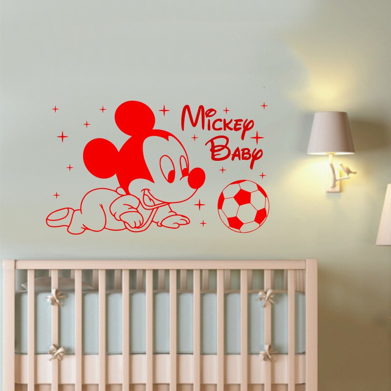 Sticker Decorativ - SMAER - Mickey Baby - 30cm x 50cm - Rosu - eMAG.ro