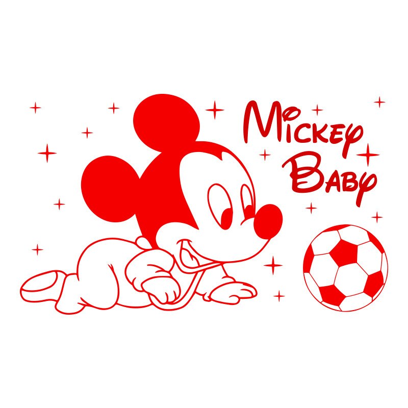 Sticker Decorativ - SMAER - Mickey Baby - 30cm x 50cm - Rosu - eMAG.ro