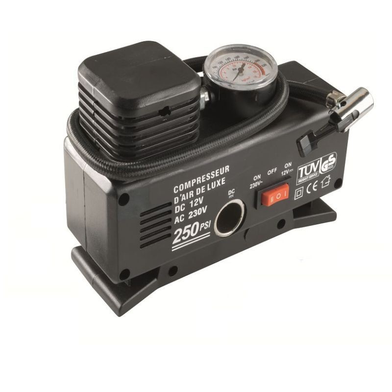 Compresor aer auto, 12V, 230V, presiune 18 Bar, 4 adaptoare, Sal - eMAG.ro