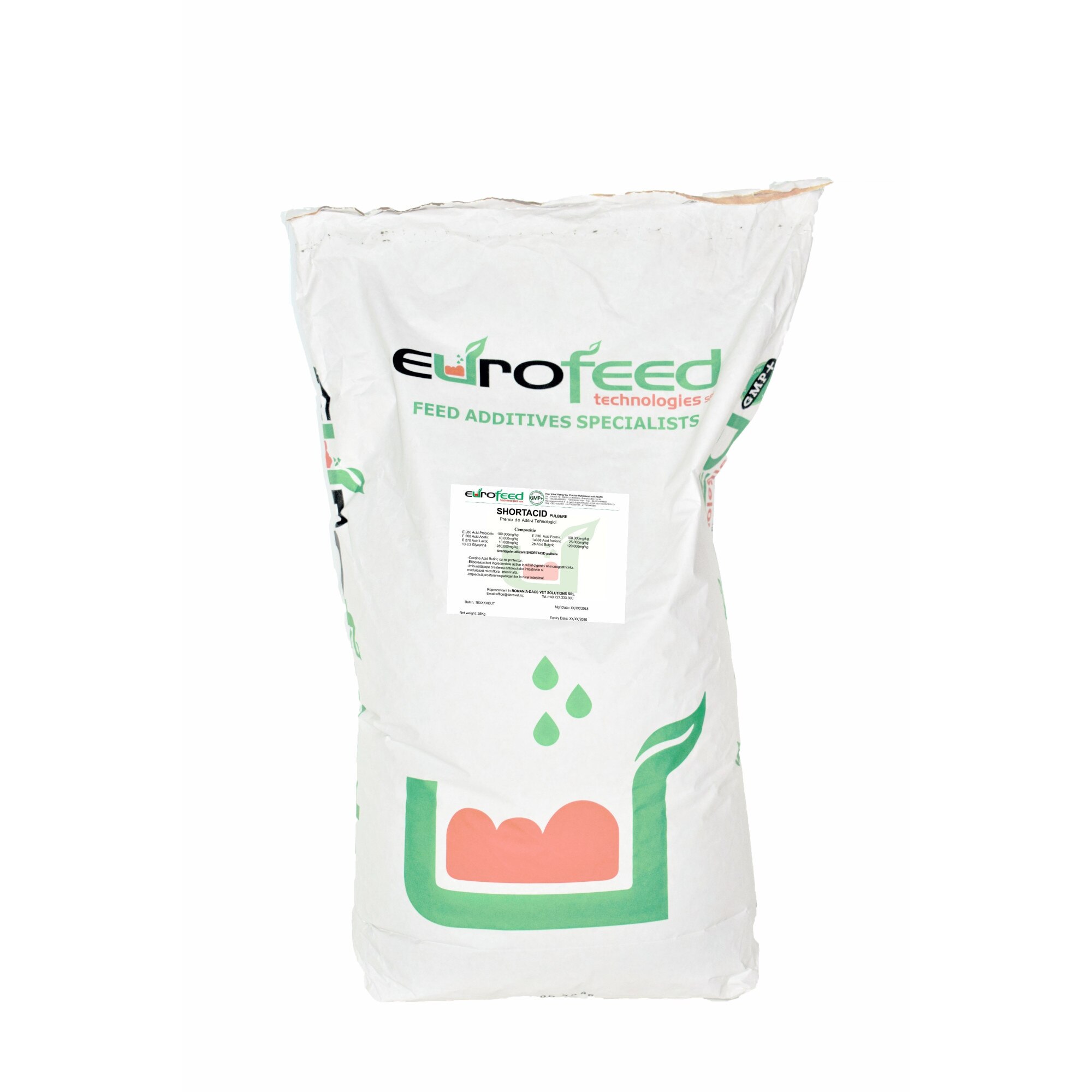 Acidifiant complex cu acid butiric, pentru furaj, SHORTACID pulbere, 25 ...