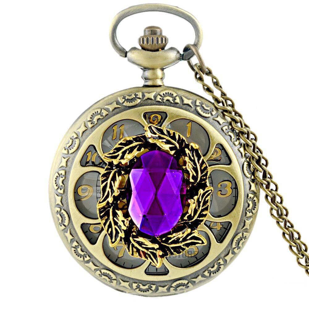 Bronz színű köves láncos óra - Lila - eMAG.hu