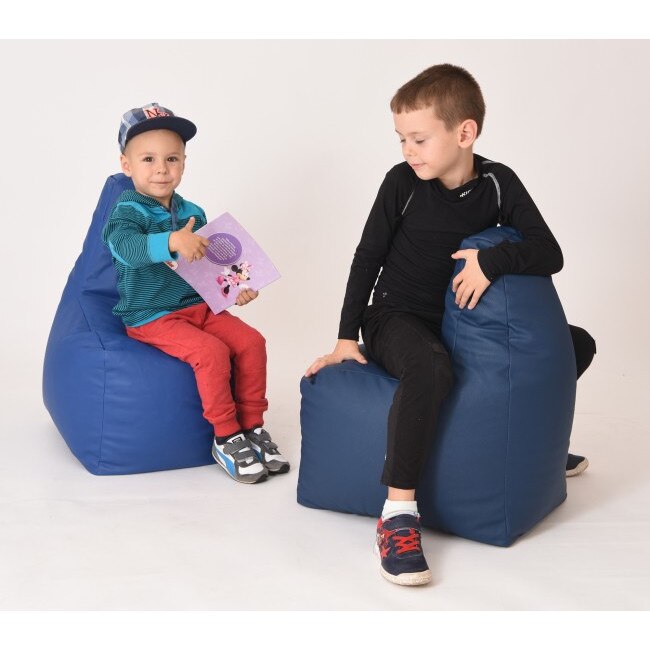 Fotoliu pentru copii (2-8 ani) Sunlounger Junior, Blue (piele eco ...