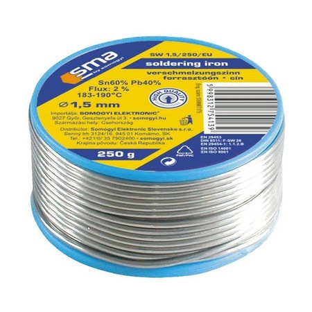 Cositor de lipit cu sacaz, 1.5 mm, fara rasina, 250 g, SMA - eMAG.ro