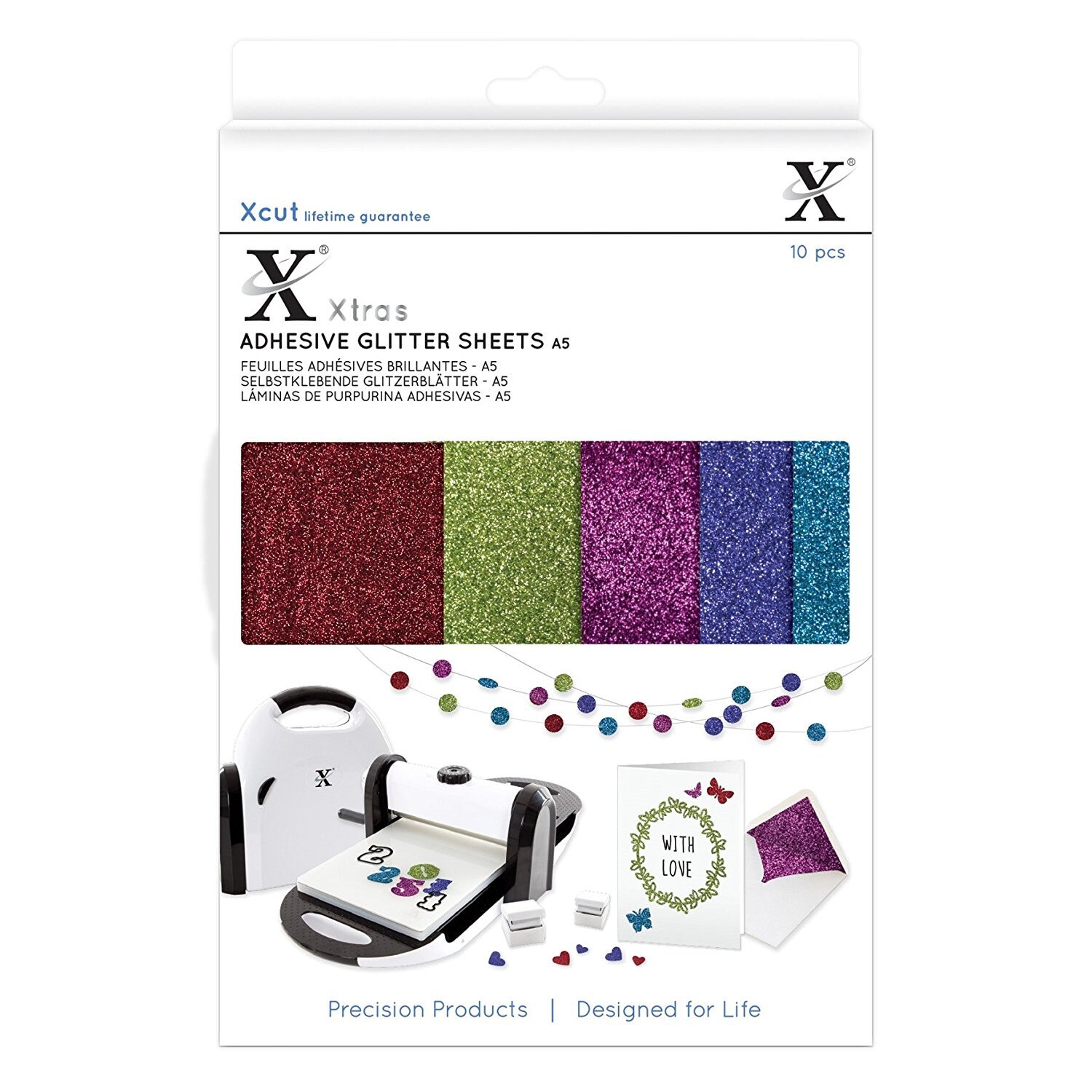 Set hartie lucioasa autocolanta, XCUT, 10 coli, multicolor, A5 - eMAG.ro
