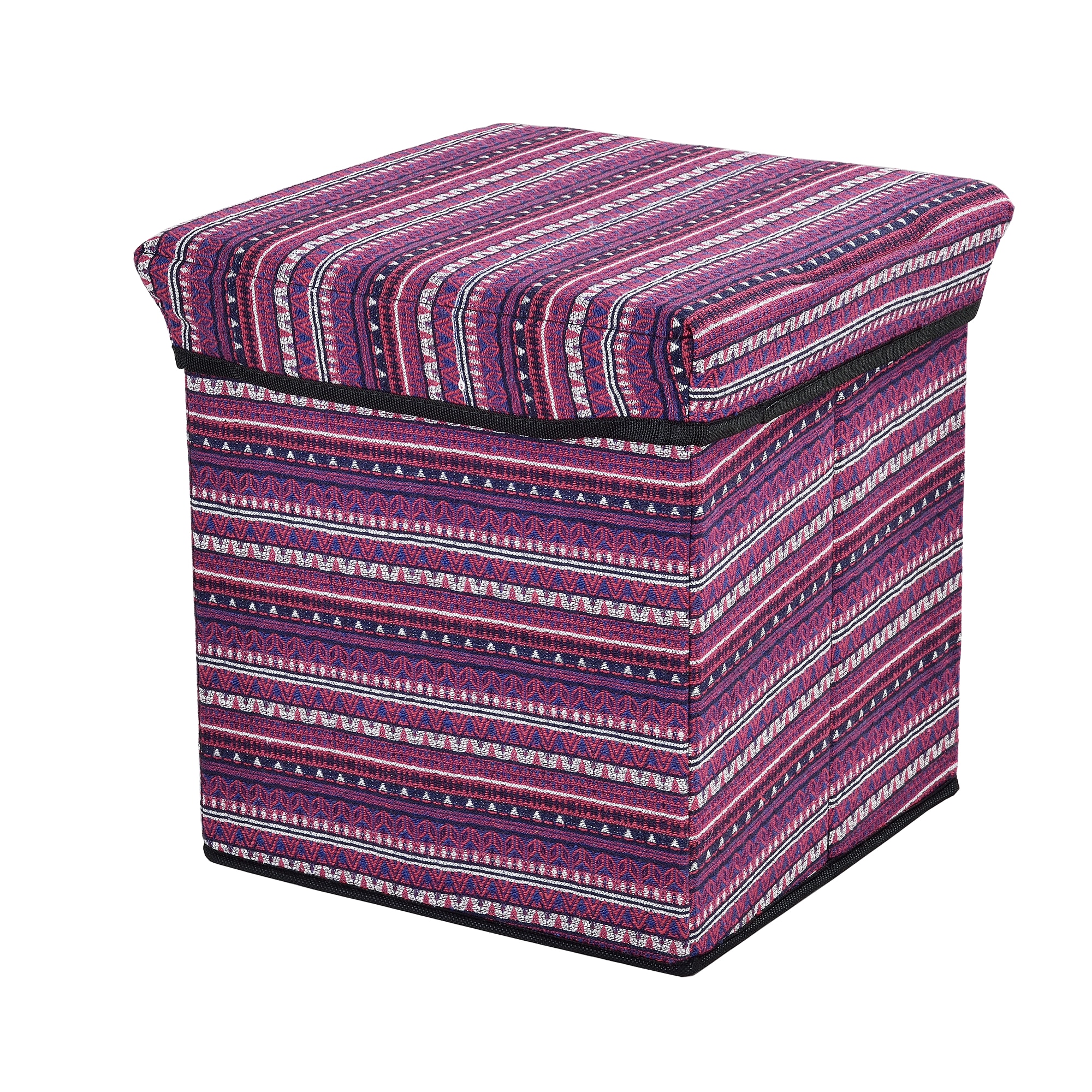 Scaun Puff, en.casa, rabatabil, MDF/poliester, 30 x 30 cm, tricot 3 ...