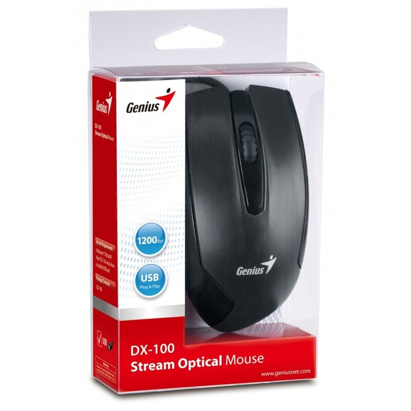 Mouse Genius DX-100, USB, 1200dpi, 3 butoane, negru - eMAG.ro