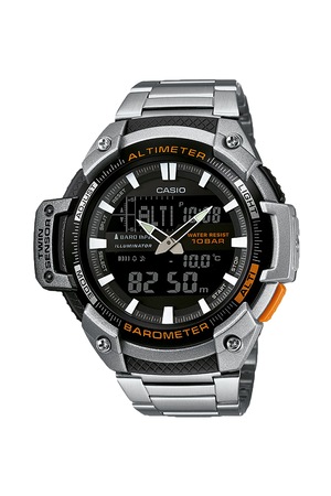 Casio, Ceas cronograf cu display analog si digital, Argintiu - eMAG.ro