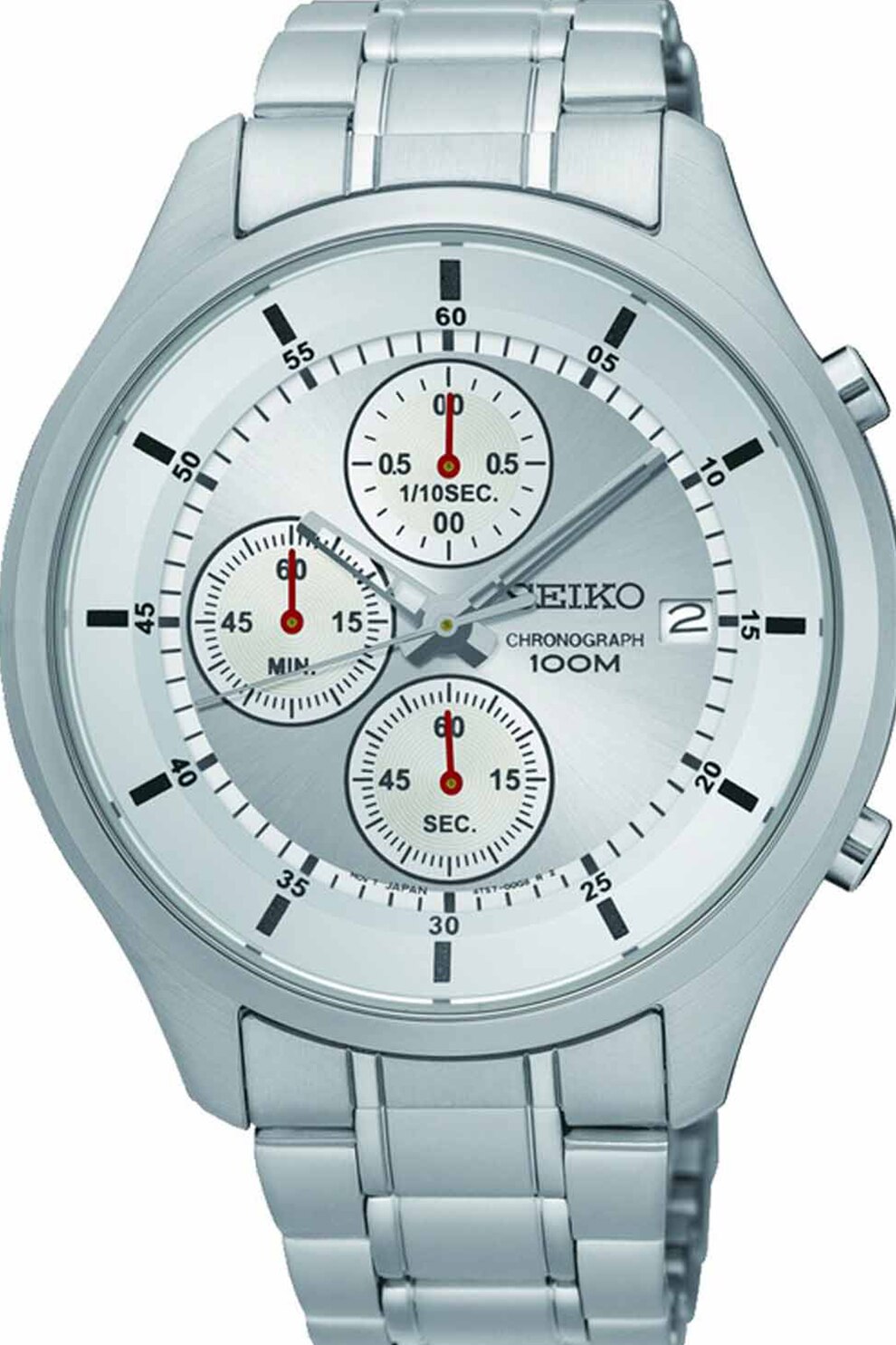 Seiko, Часовник с хронограф и метална верижка, Сребрист - eMAG.bg