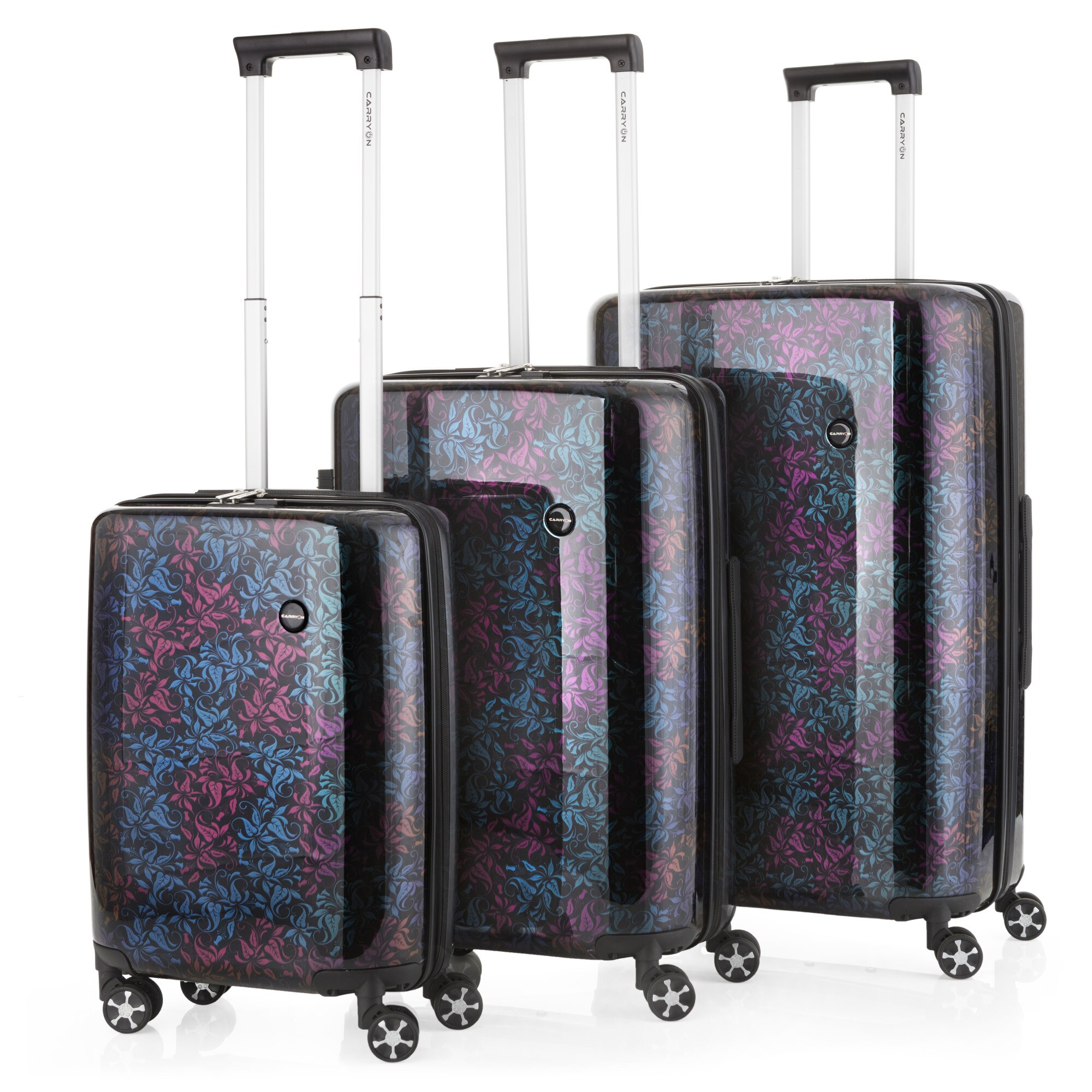 Set Troler, CarryOn, OVAL, Policarbonat, 4 Roti Duble, 3 Piese ...