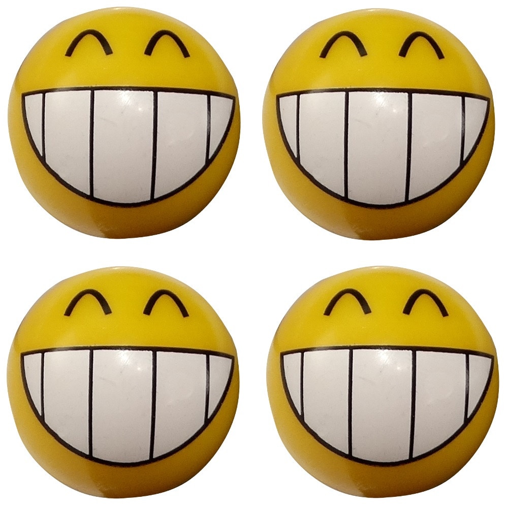 Set capace valva-ventil auto AERZETIX, emoticon fericit, 4 bucati - eMAG.ro