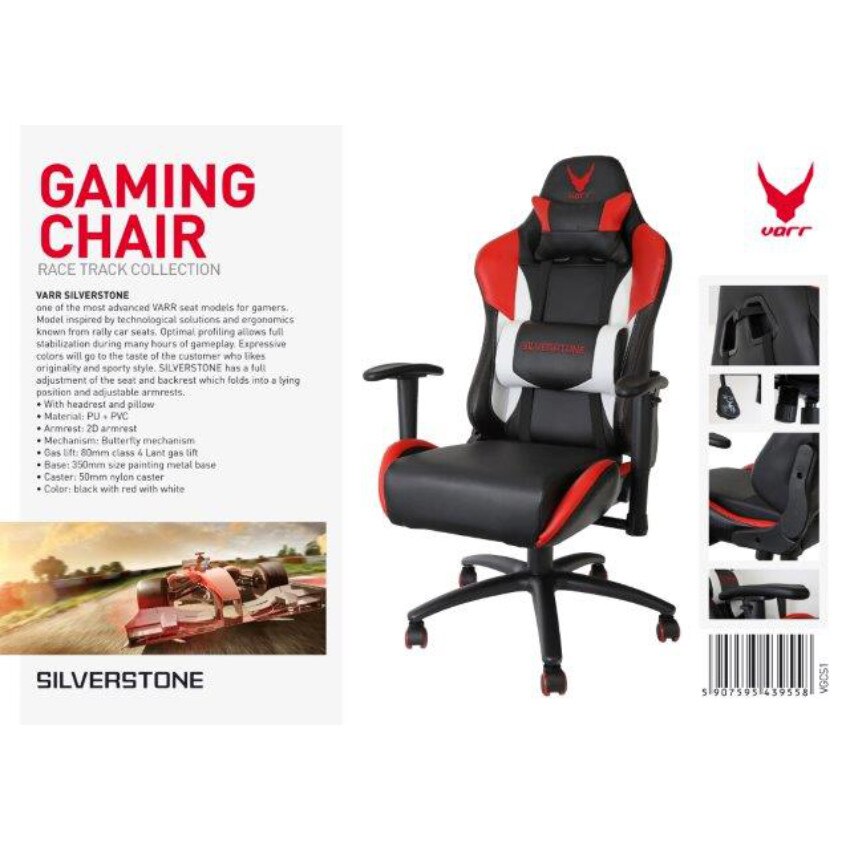 Геймърски стол Omega VARR - SILVERSTONE [43955] - eMAG.bg