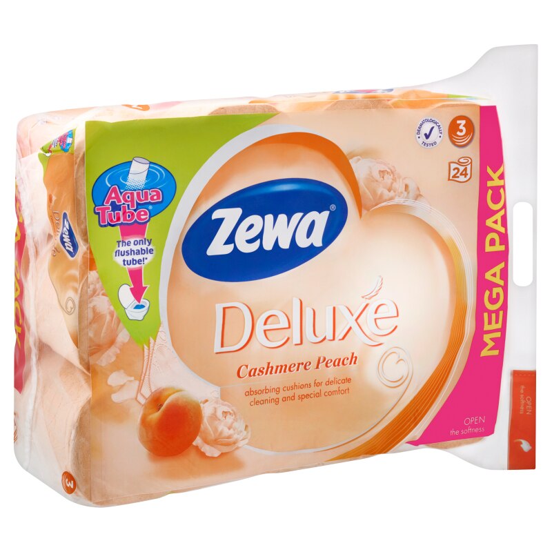 Zewa Deluxe 3 rétegű toalettpapír, Cashmere Peach, 2x24 tekercs - eMAG.hu