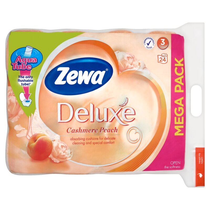 Zewa Deluxe 3 rétegű toalettpapír, Cashmere Peach, 2x24 tekercs - eMAG.hu