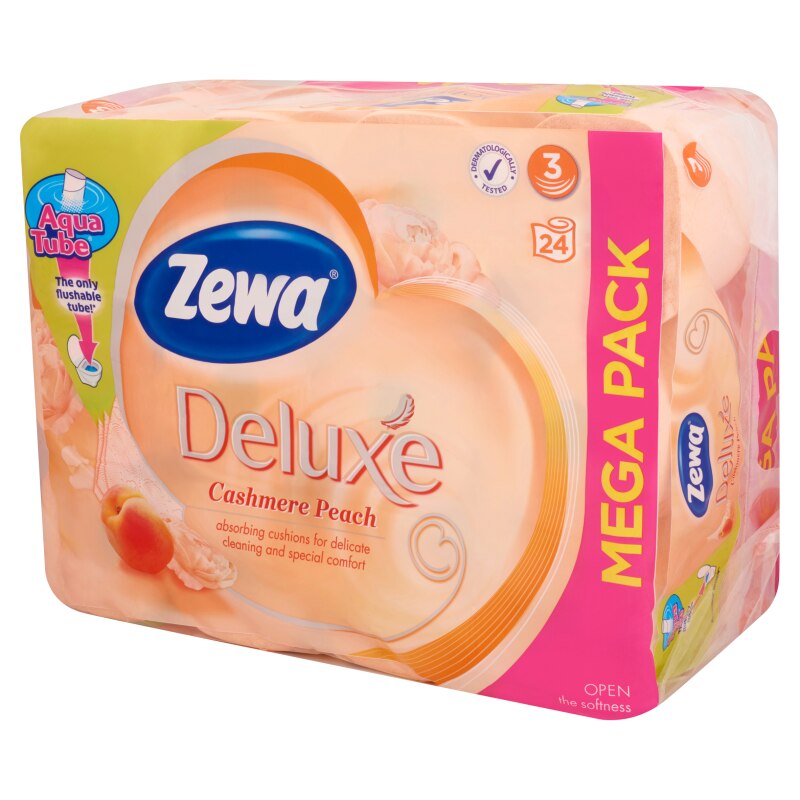Zewa Deluxe 3 rétegű toalettpapír, Cashmere Peach, 2x24 tekercs - eMAG.hu