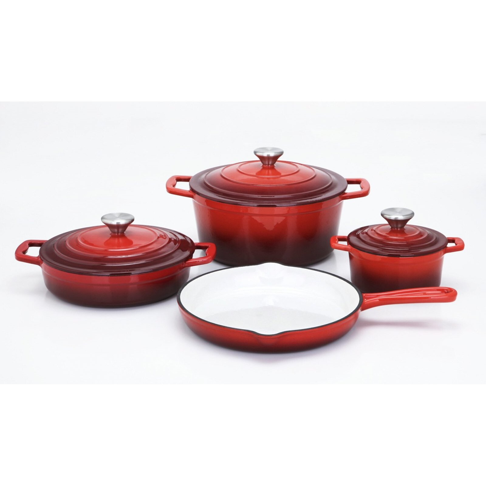 Set oale fonta masiva Xanten Premium Red, emailate 4 piese - eMAG.ro
