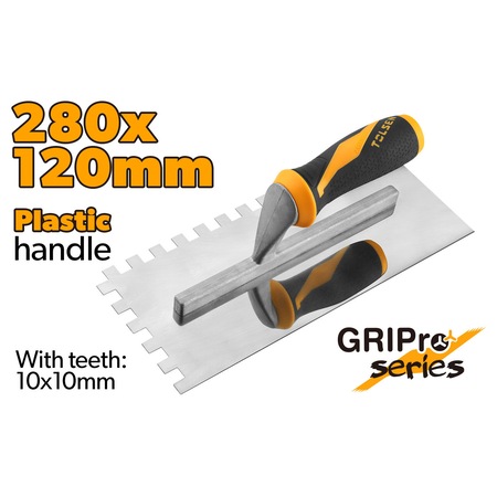Gletiera inox cu dinti TOLSEN GRIPro 280x120 mm, dinti 10x10 mm, lama ...