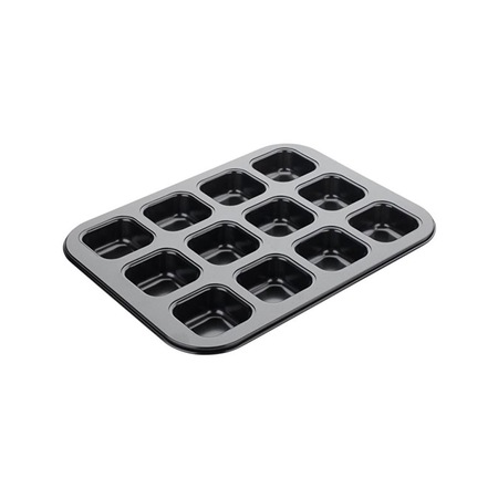 Tava pentru 12 mini prajituri, 35x27x3 cm, negru - eMAG.ro