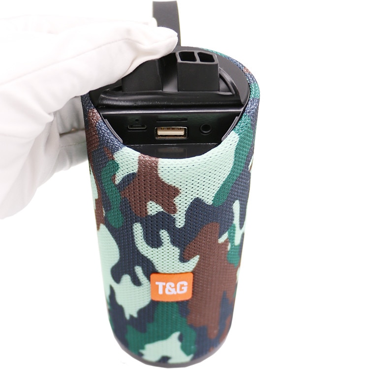 Преносима колонка, Bluetooth, USB, среден размер, TG, Военно черно ...