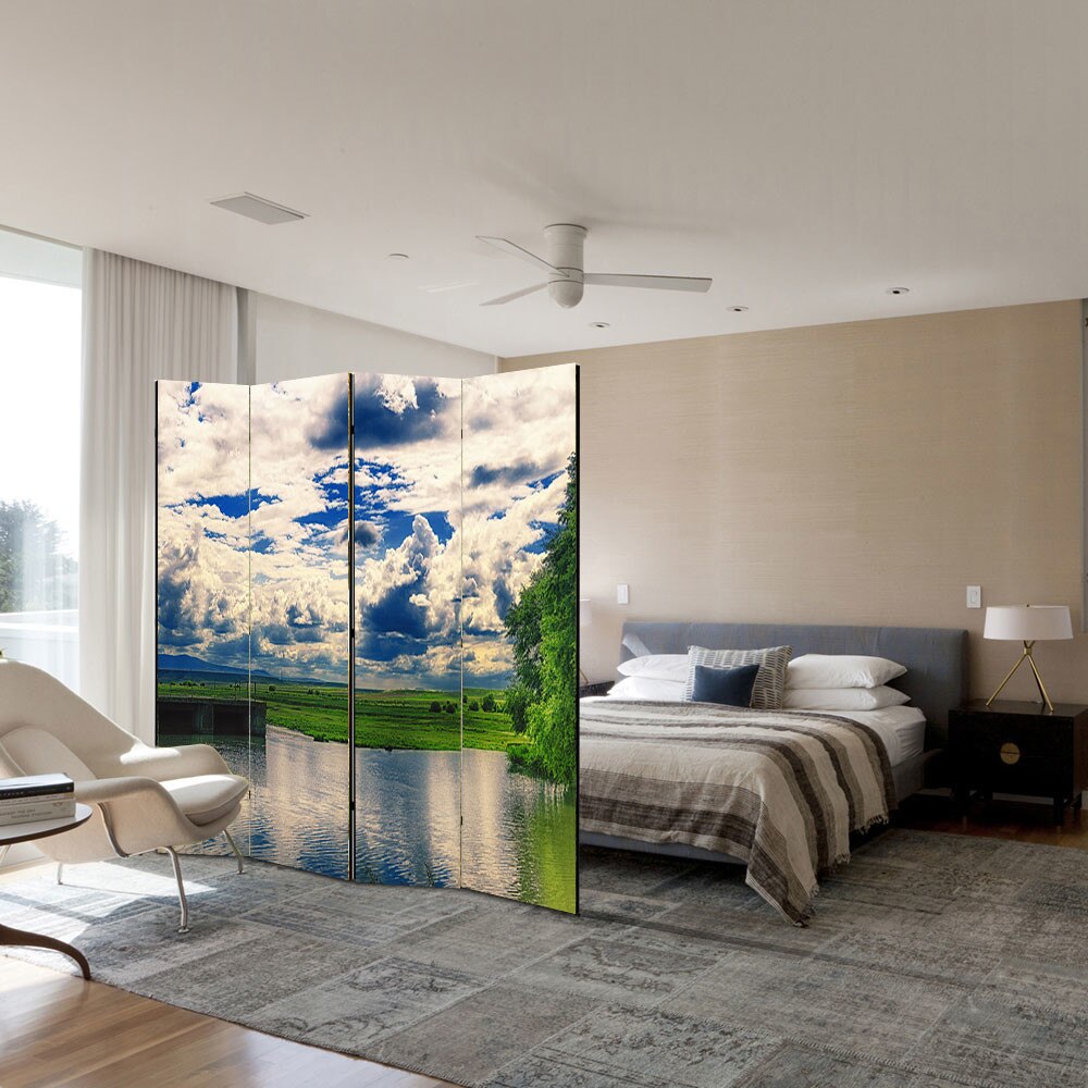 Paravan de Camera Premium Modern BTex ArtDecoMag din 4 Panouri Peisaj ...