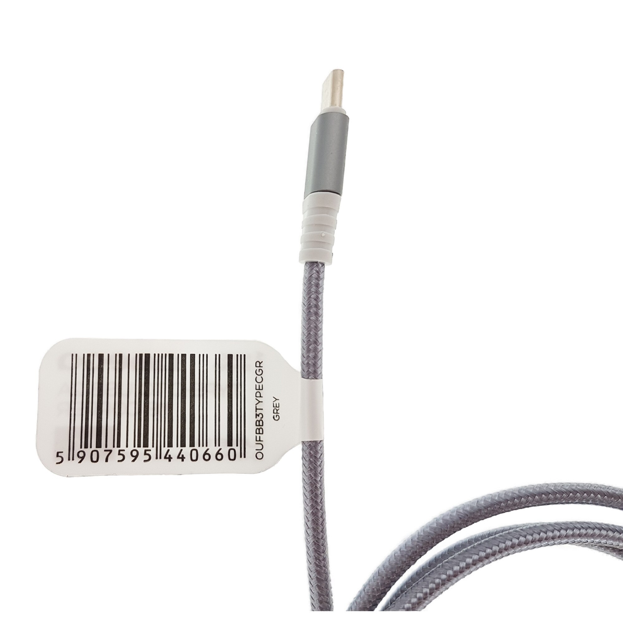 Cablu Omega Type C - USB ,snur textil, 2A, 1 m, gri, protectie din ...