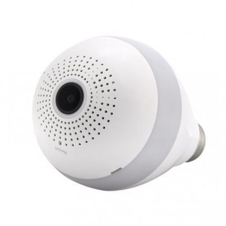 Bec cu camera white HD IP wireless, unghi 360 grade, urmarire LIVE pe ...