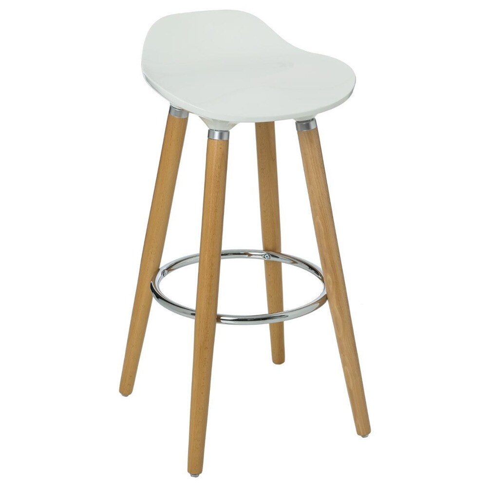 Scaun bar Emako Filel, 80 cm, lemn/plastic, alb - eMAG.ro