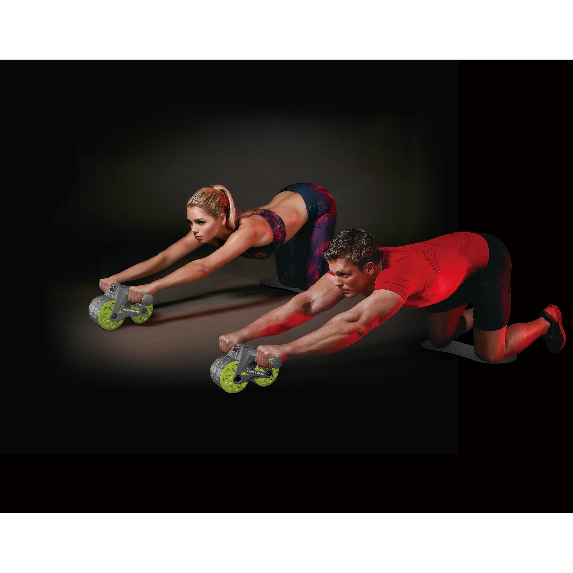 Roata dubla pentru abdomene BODY SCULPTURE PRO, Manere ergonomice ...