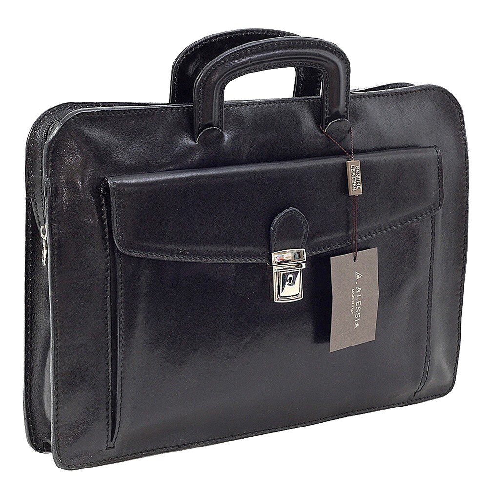 Servieta / Mapa neagra de dama, Suveran, din piele naturala vacchetta ...