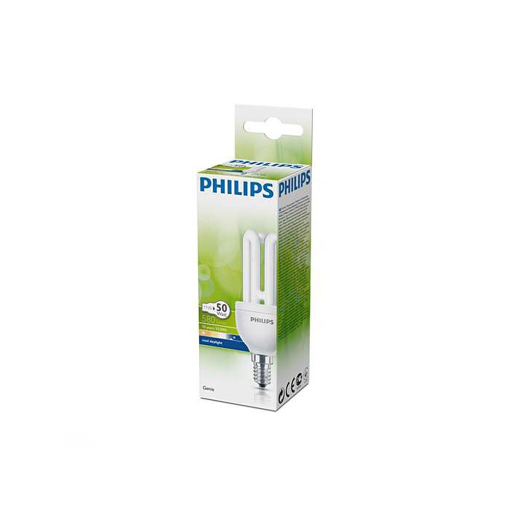 Bec economic Philips, Genie, forma stick, E14, 11W, 10000 ore, lumina ...