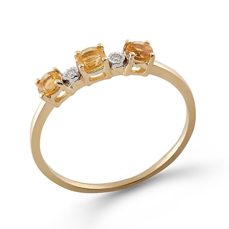 Inel Deruvo Aur 18k Diamante, Citrin, 54 RAJR26816-CTDY - eMAG.ro