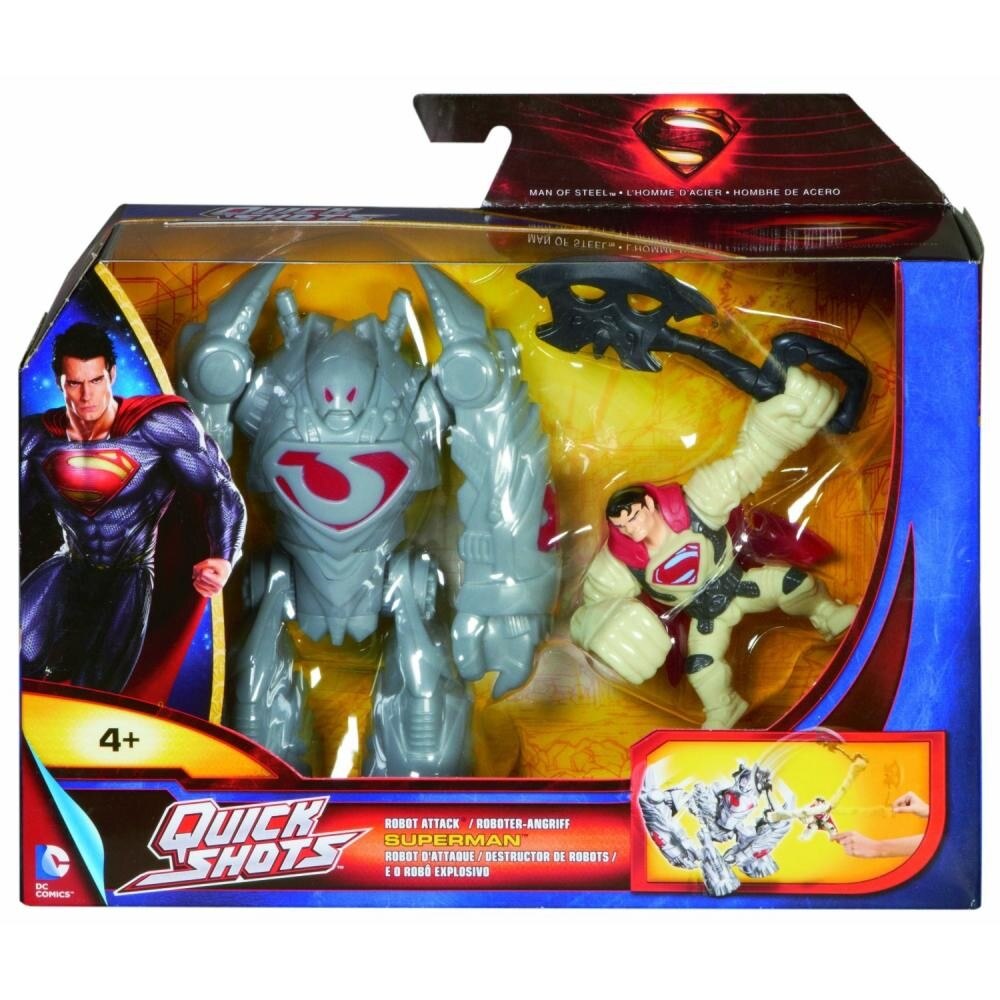 Figurina Mattel Superman cu lansator si vehicul - Robot Atac - eMAG.ro