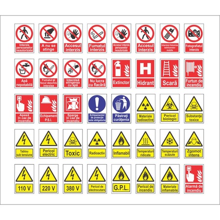 Set 40 de etichete autoadezive signalistica si avertizare - eMAG.ro