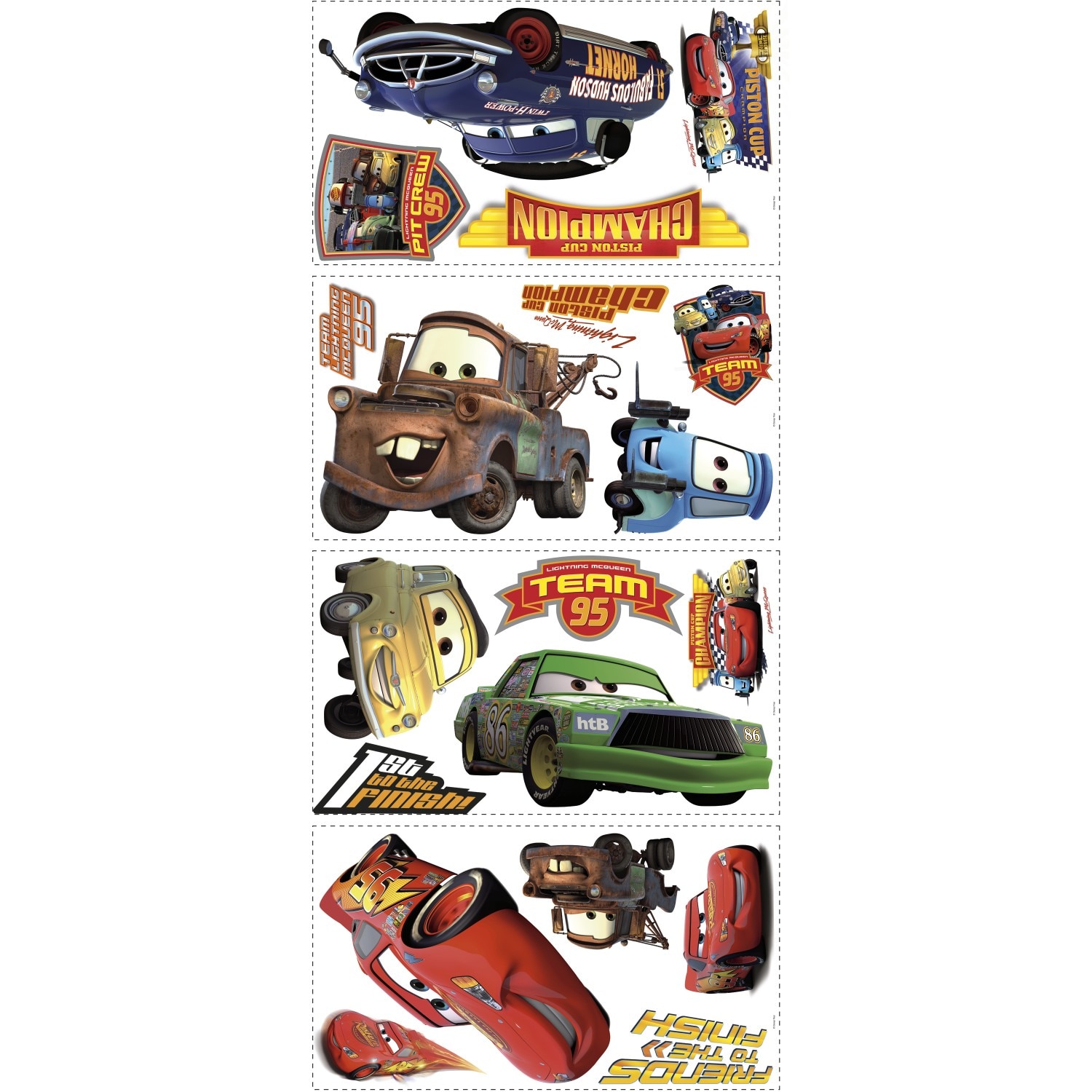 Sticker PISTON CUP - CARS | 4 colite de 25,4 cm x 45,7 cm - eMAG.ro