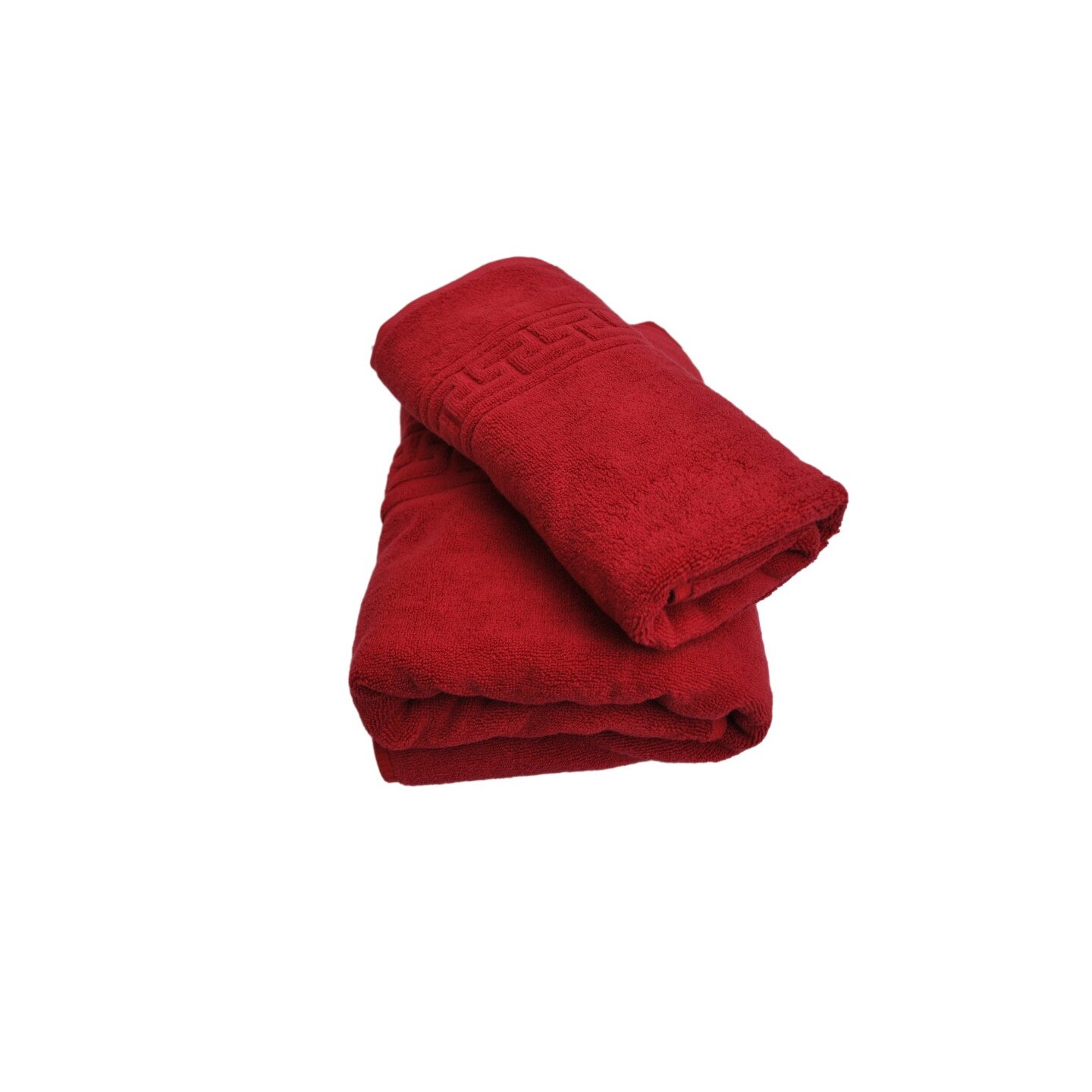 Set 2 prosoape groase si pufoase, 100% bumbac, 650gr/mp, ROSU, model ...
