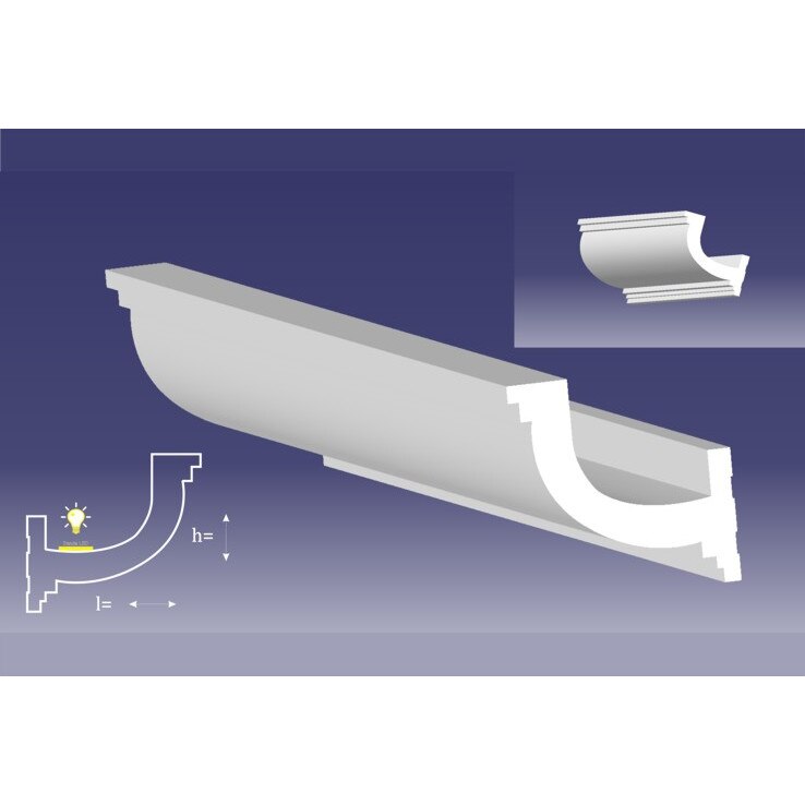 Scafa decorativa pentru banda LED S-03, din polistiren extrudat de ...