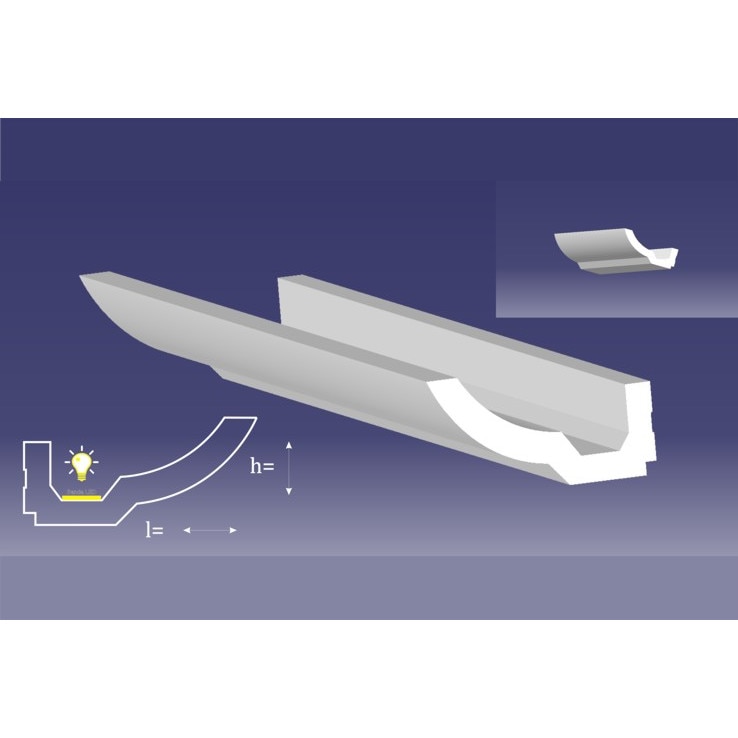 Scafa decorativa pentru banda LED S-04, din polistiren extrudat de ...