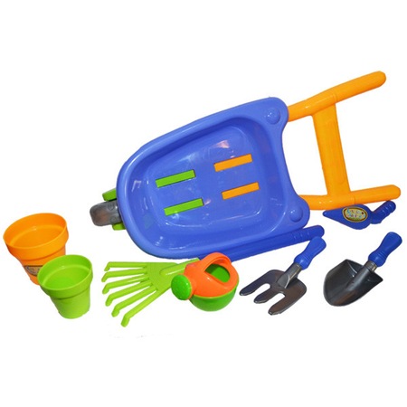 Kit joaca gradinarit cu 7 accesorii si roaba pentru copii, Robentoys ...