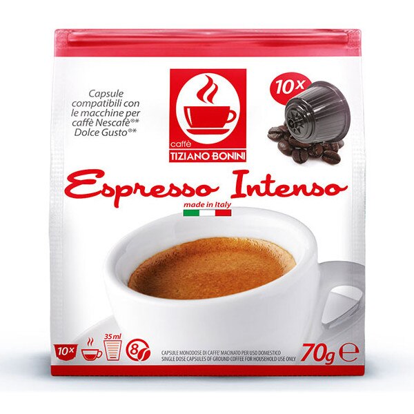 Capsule cafea Intenso, 10 capsule compatibile Dolce Gusto, Tiziano ...