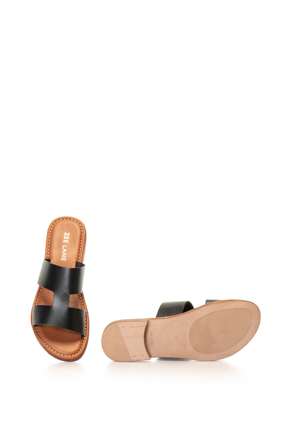 Zee Lane, Кожени чехли Simona, Черен/Кафяв, 40 - eMAG.bg